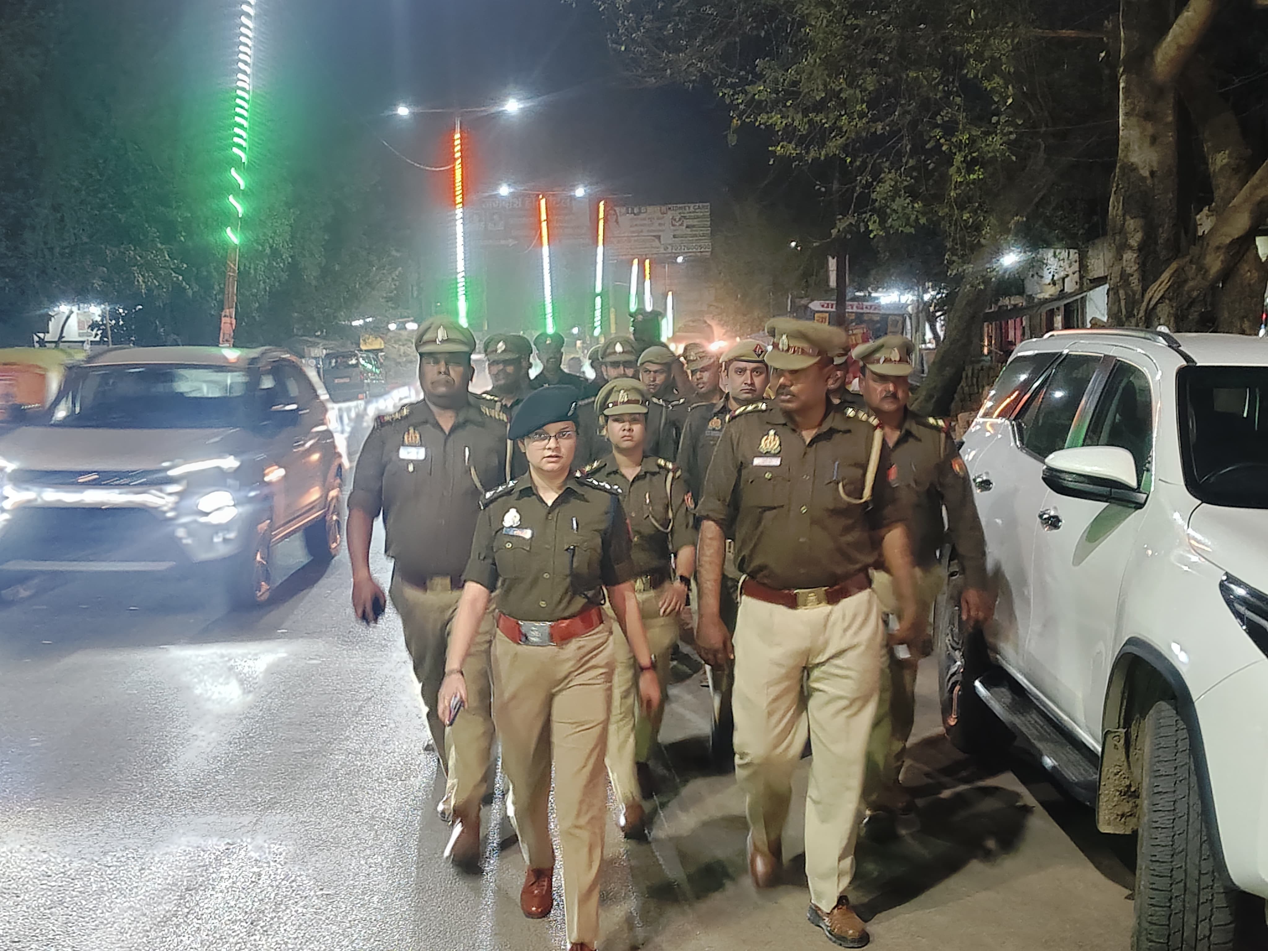 Shamsabad ACP & Inspector Flag March for Holi Security