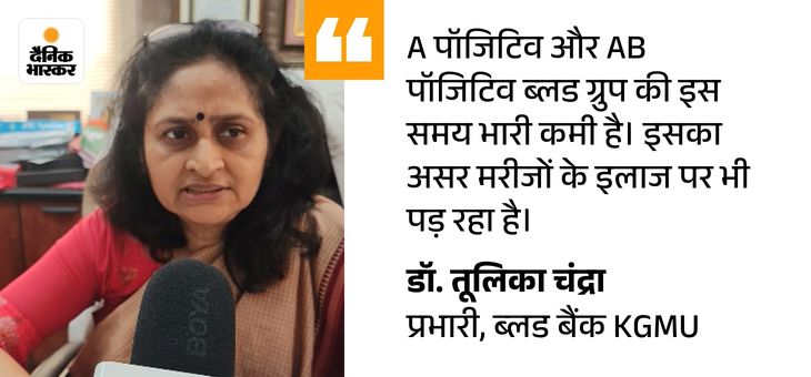 Lucknow - KGMU Blood Bank HOD Dr. Tulika Chandra Said - Kgmu blood bank ...