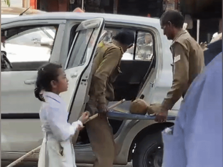 Hasanpur Sub-Inspector Assaults Vendor Over Money | Video Viral