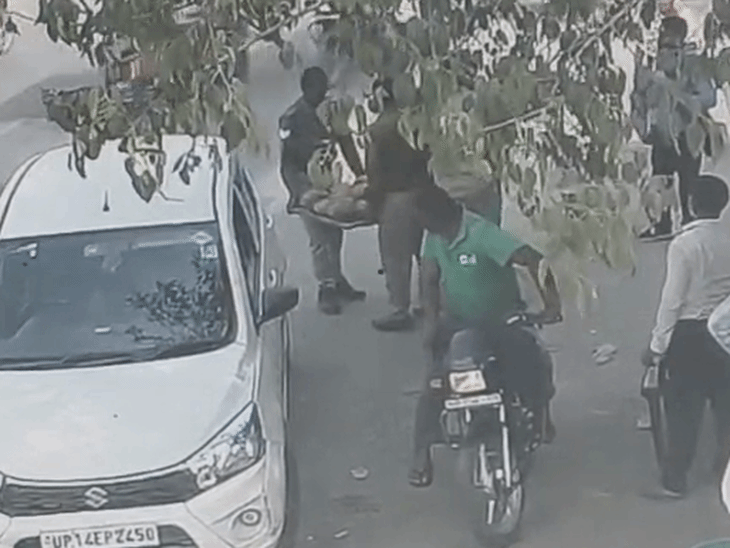 Hasanpur Sub-Inspector Assaults Vendor Over Money | Video Viral