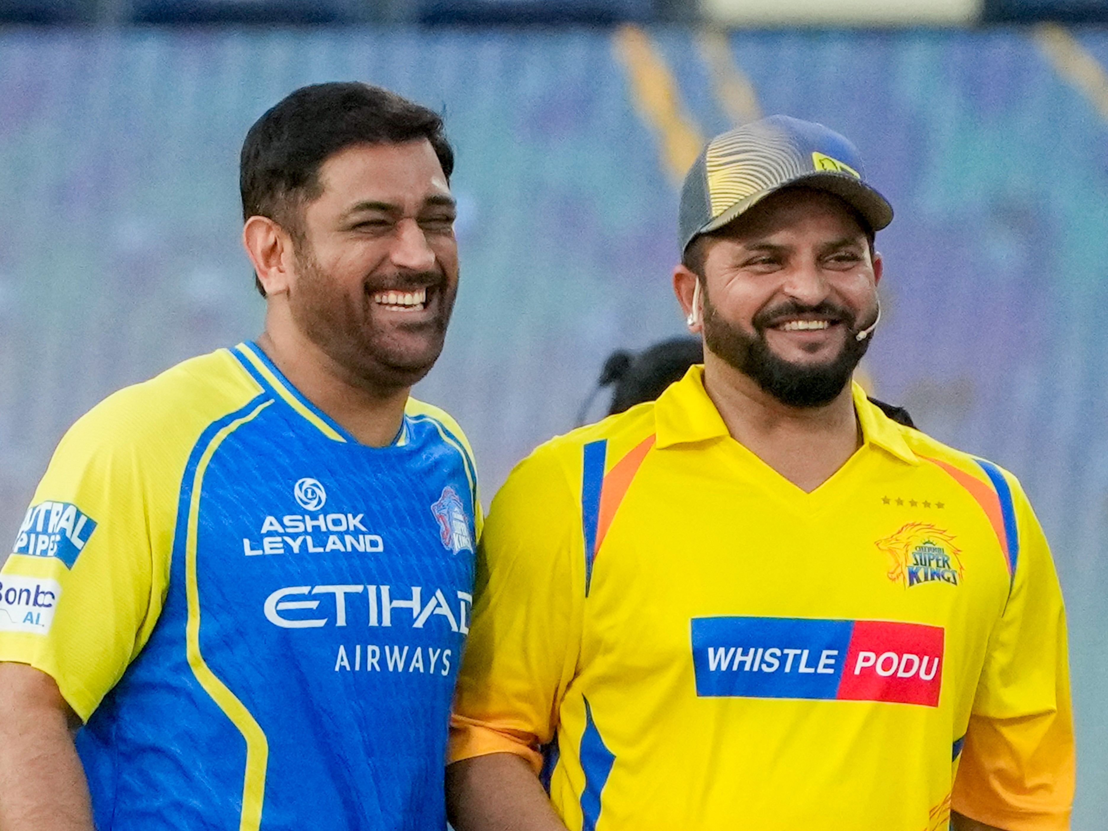 CSK Roar 2026: Dhoni-Bravo Dance, Raina Hugged; Sanju-Dubey Honored