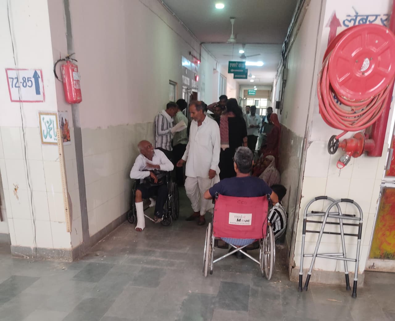 One X-ray machine is out of order, the other has the load of 150 patients.