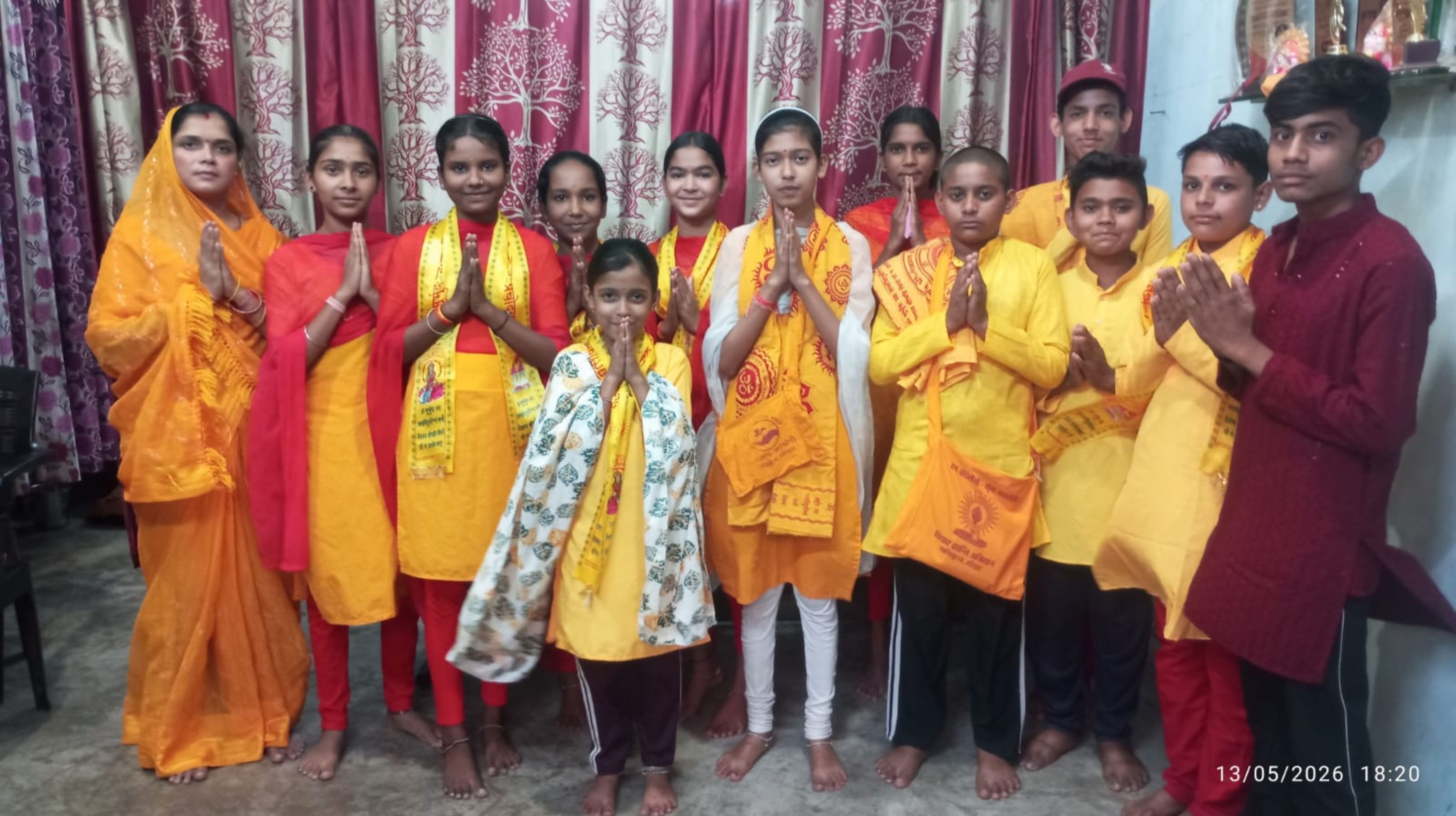 The children of Sanskar Shala performed Yagya in their homes.