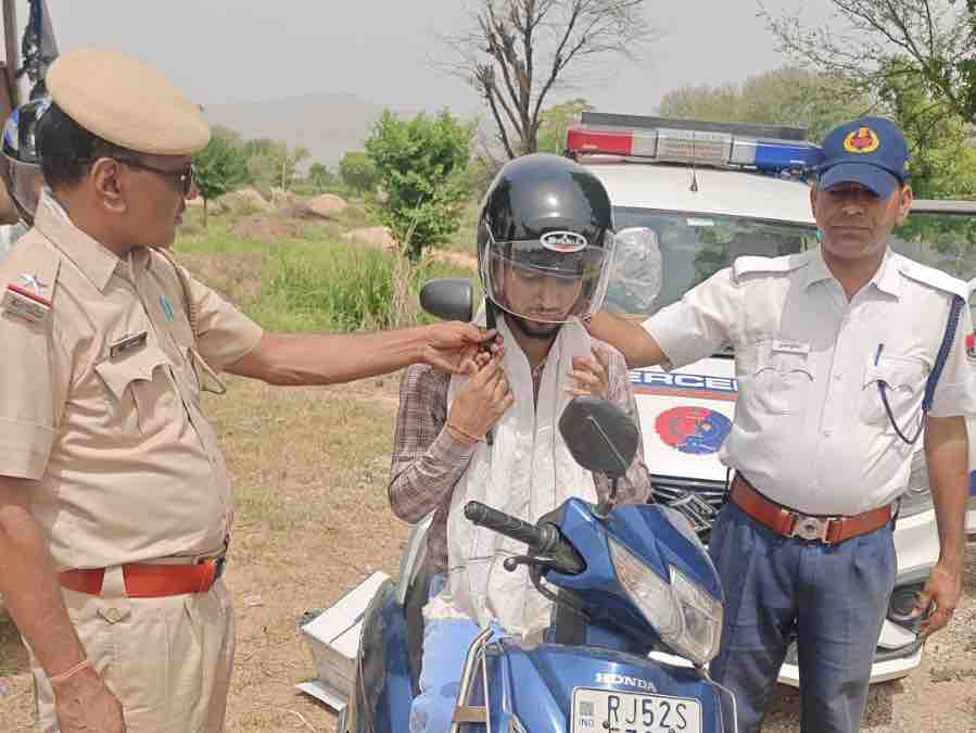 Shahjahanpur Road Safety Campaign | Helmets Distributed by Babu Lal Meena