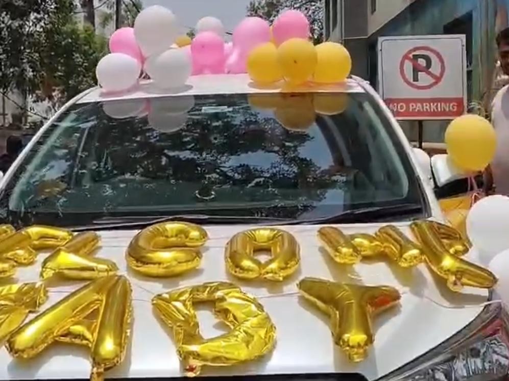 Saran Baby Girl Welcome | Flower Car Celebration