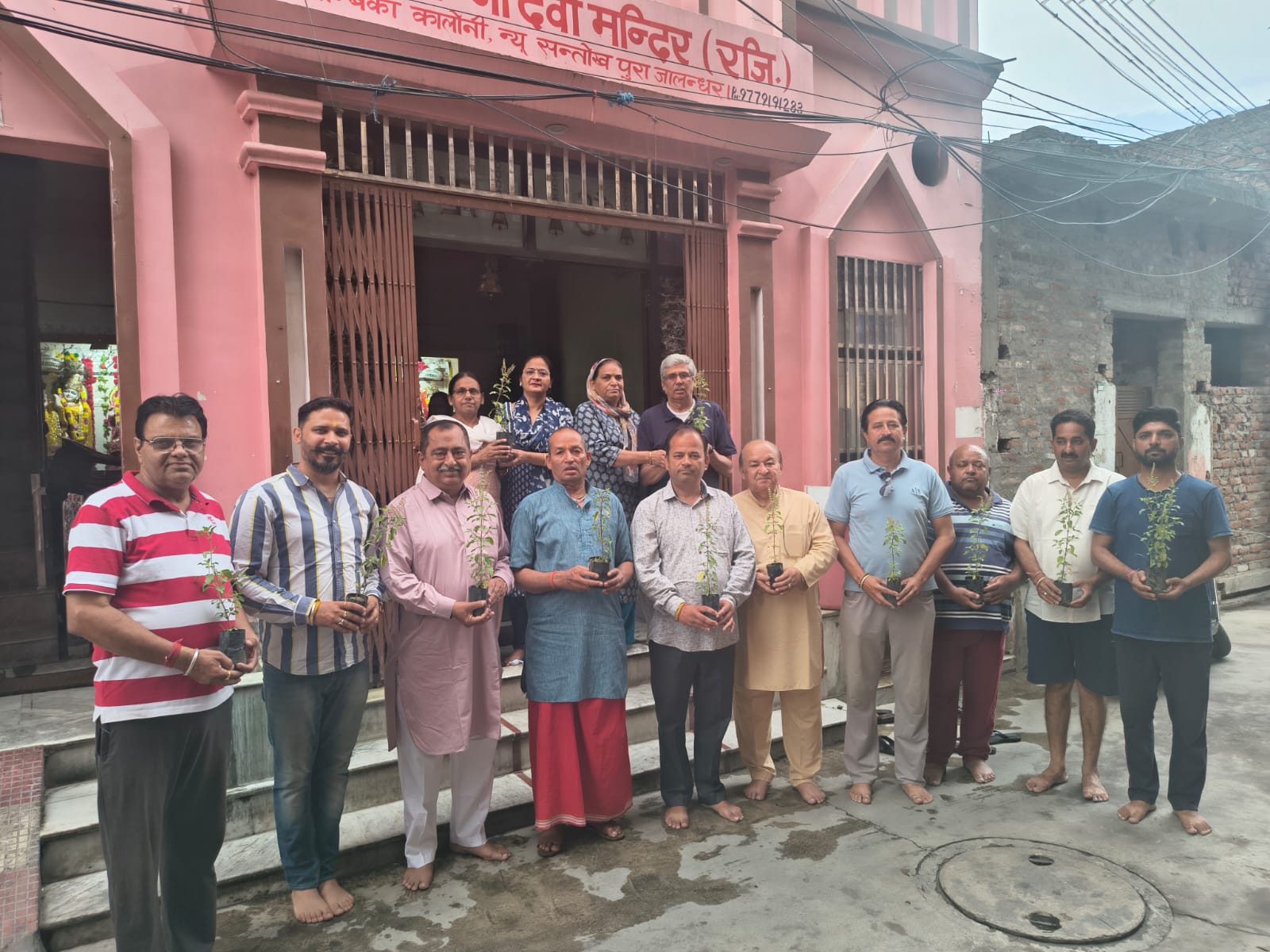 Balaji Seva Samiti distributed 125 Tulsi plants in Ambika Colony.