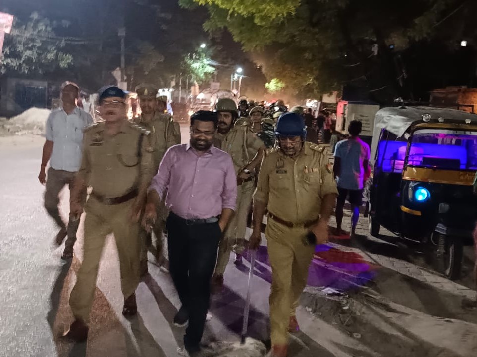 Ballia SDM-CO Flag March in Sensitive Areas for Bakrid Security