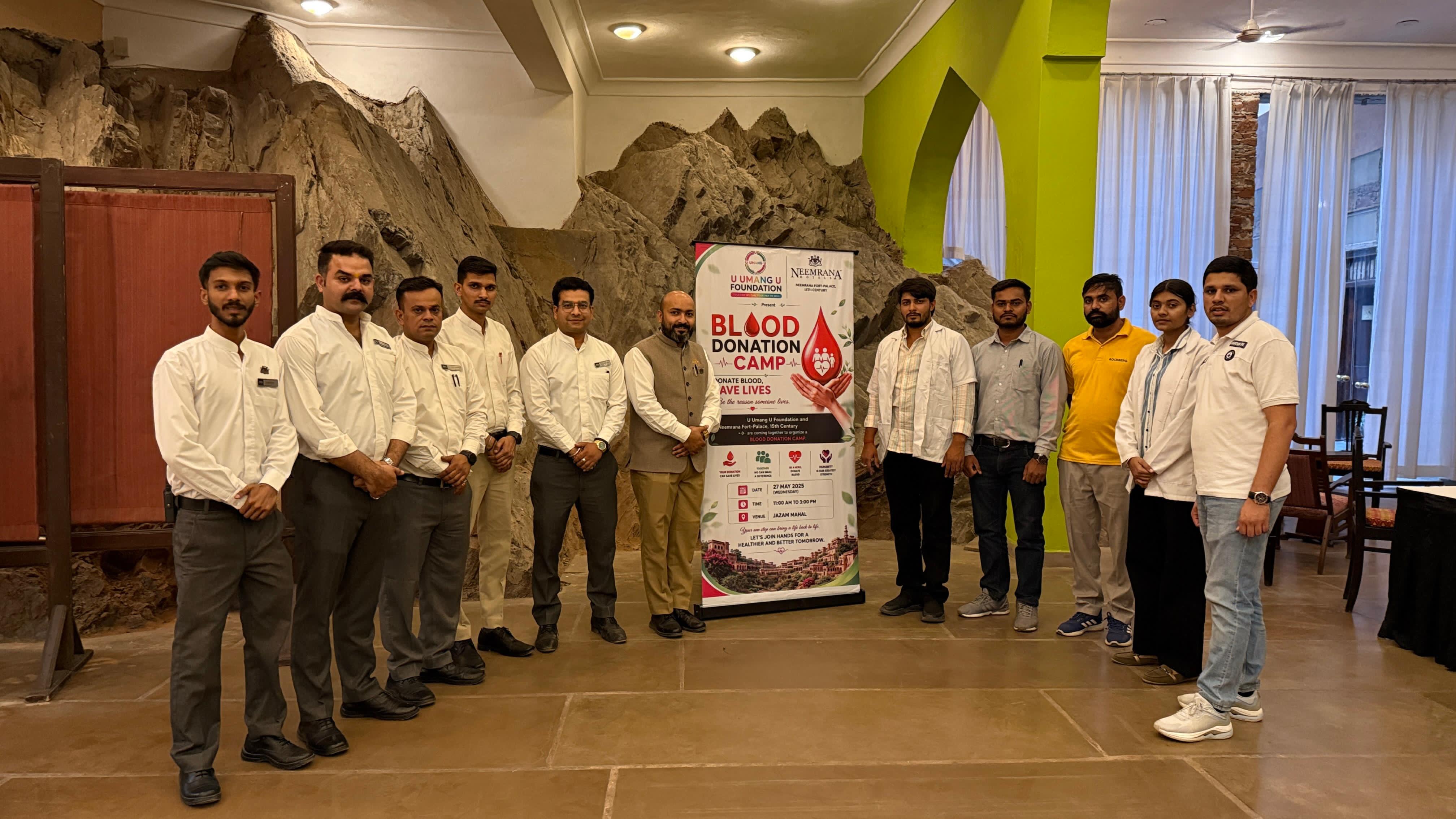 61 units of blood were collected in the camp.