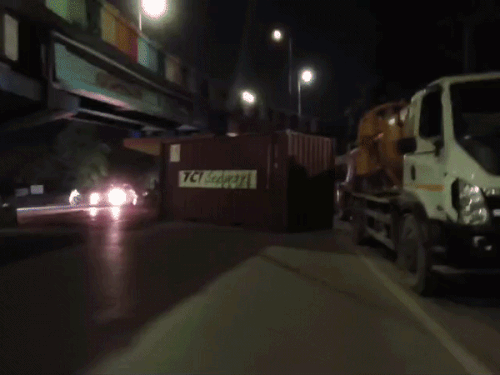 Chittorgarh Container Overturn | Father-Son Narrow Escape