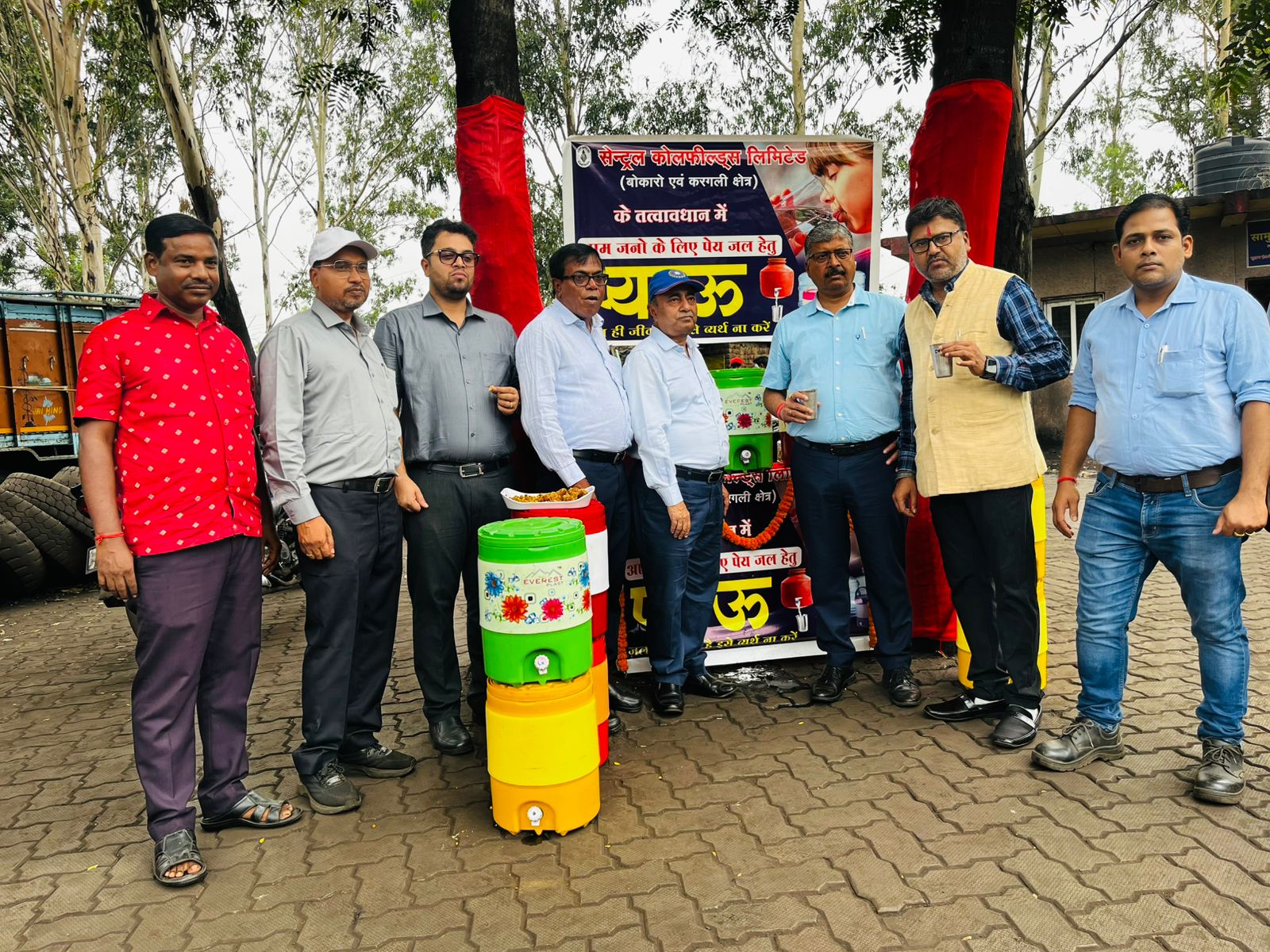 In the scorching heat, B&K management arranged for cool drinking water ...