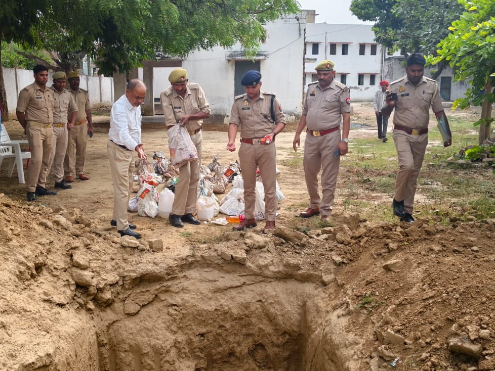 Auraiya Ajitmals 235 Litre Desi Sharab Destroyed Under Garima Sonkiya
