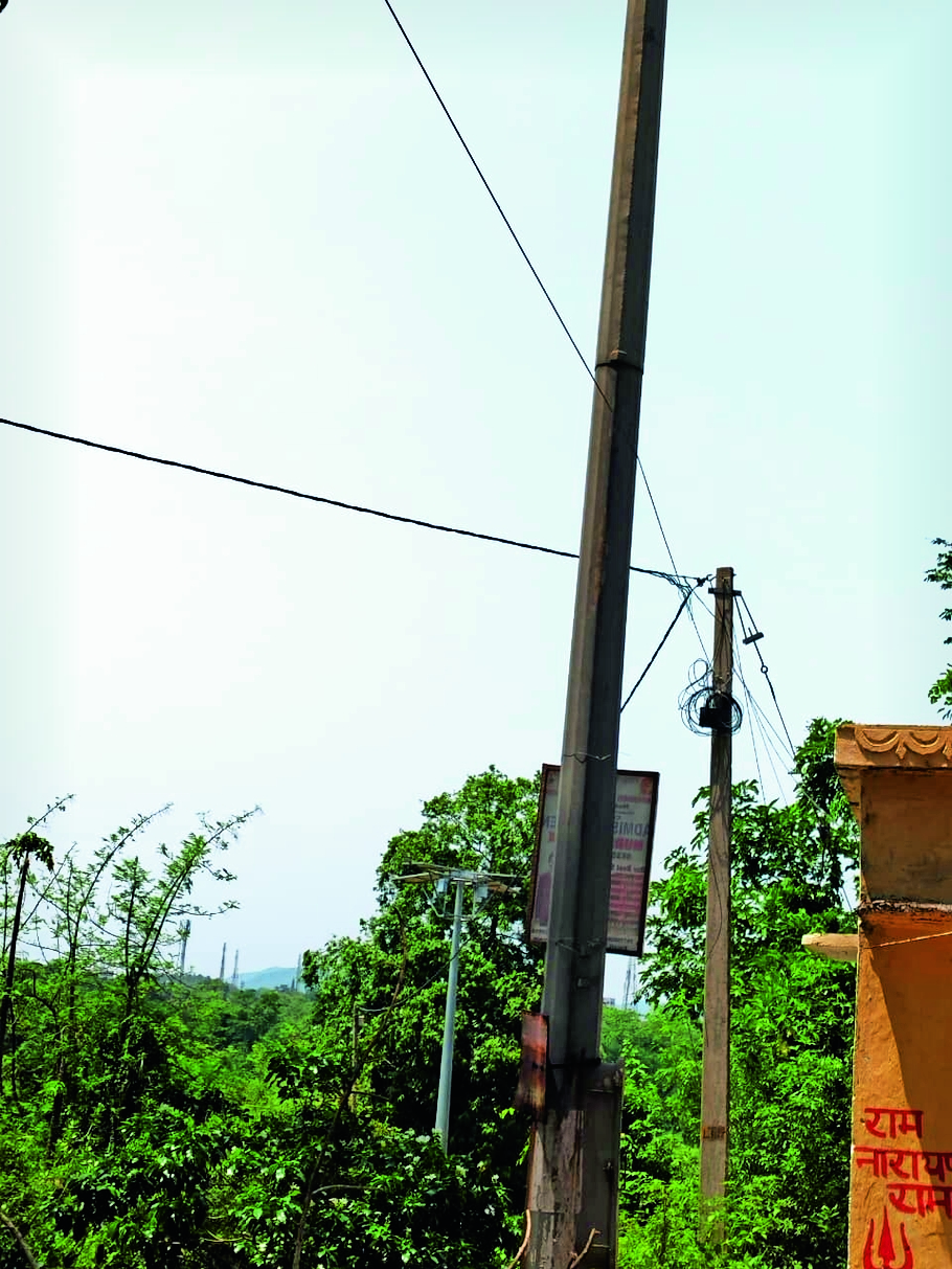 The old high mast light in Amainagar is damaged, and instead of ...