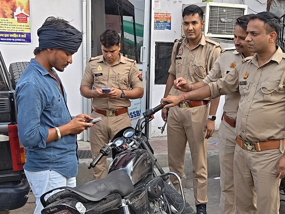 Muzffarnagar Modified Splendor Bike Challan | Loud Noise & Police Action
