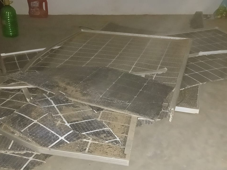 Ummerpur Pyau Mini Market Solar Panels Shops Damaged By Heavy Storm
