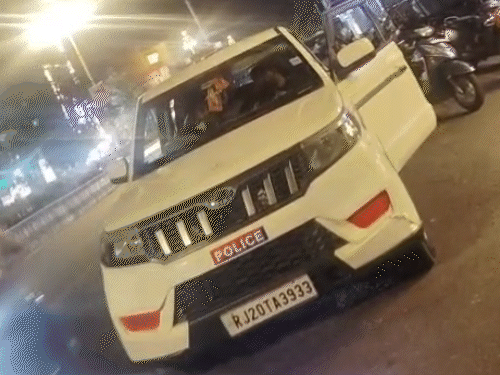Kota VIP Police Monogram Bolero Misuse | Education Minister Convoy