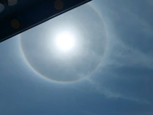 Ujjain Sun Halo | Rainbow Ring Around Sun; 22 Degree Optical Phenomenon