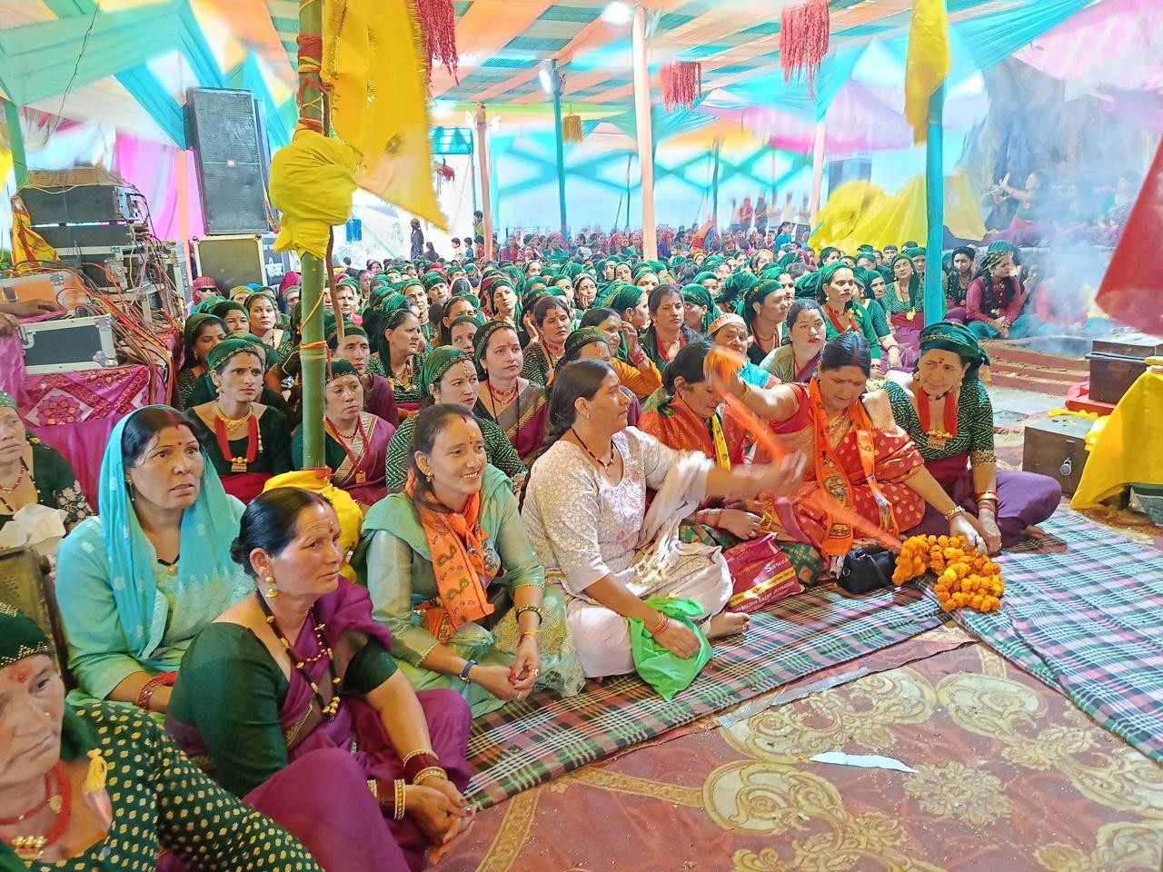 Boun Village Dhyani Milan & Bhagwat Katha: Devotees Flock
