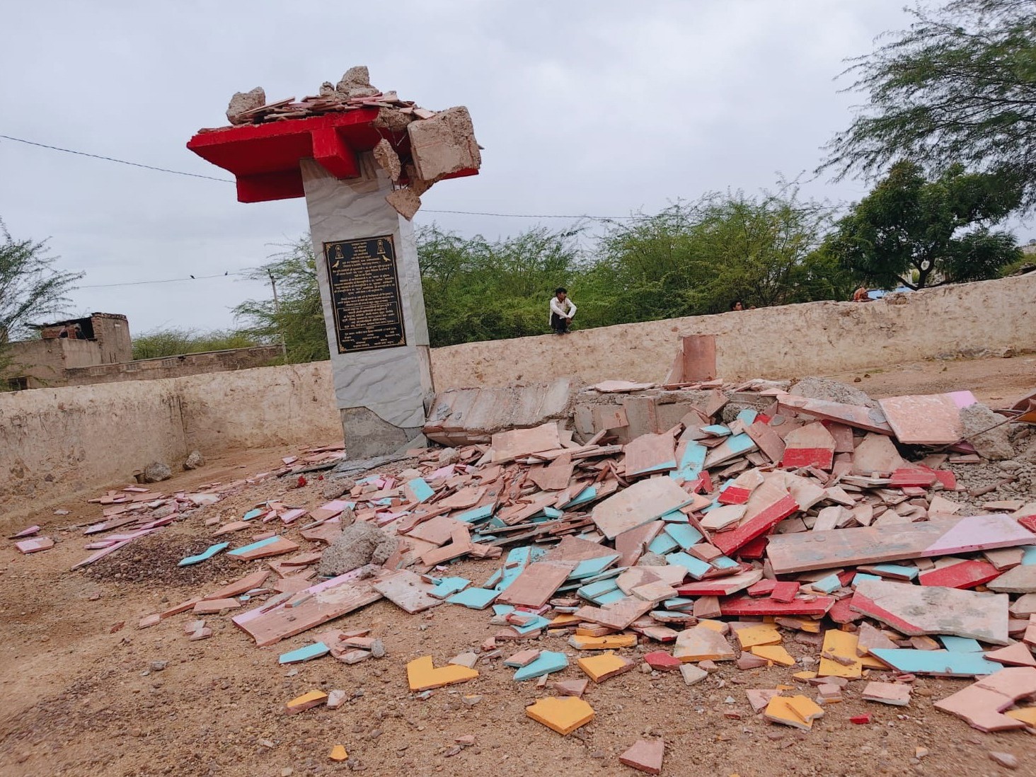 Merta Storm Damage: Govt School Gate, Bird House Down | Poles ...