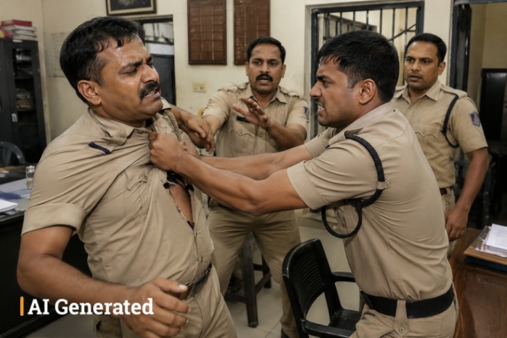 Indore Police Constable Assaults Head Constable, Uniform Torn; Suspended