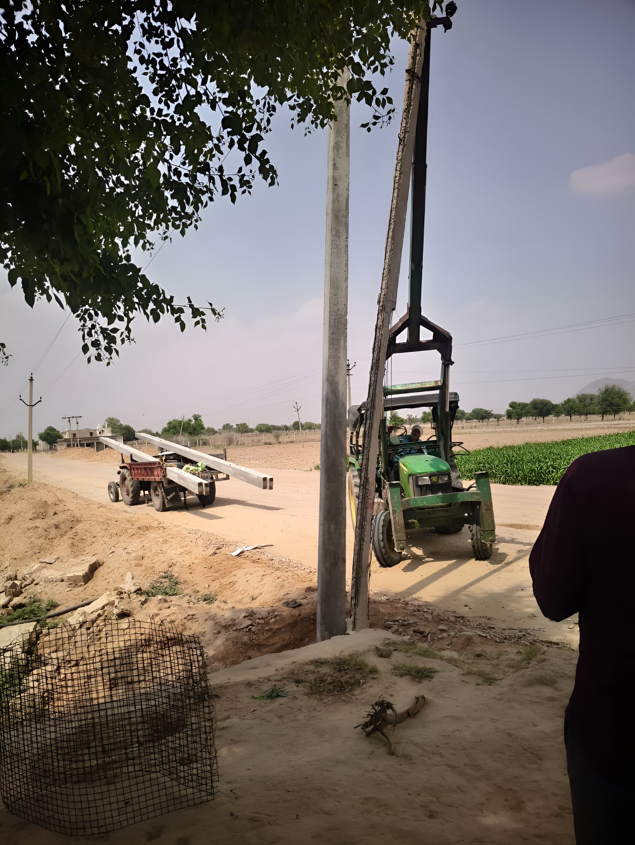 The dilapidated pole of the 11 KV line was replaced in Lilu's Dhani.