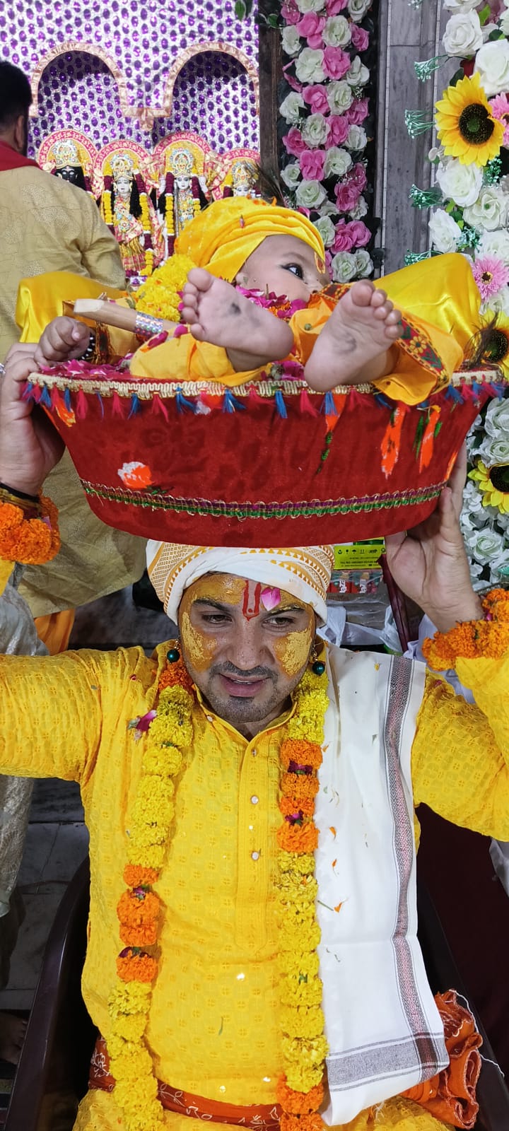 Nandotsav was celebrated during the Shrimad Bhagwat Katha at the Ram ...