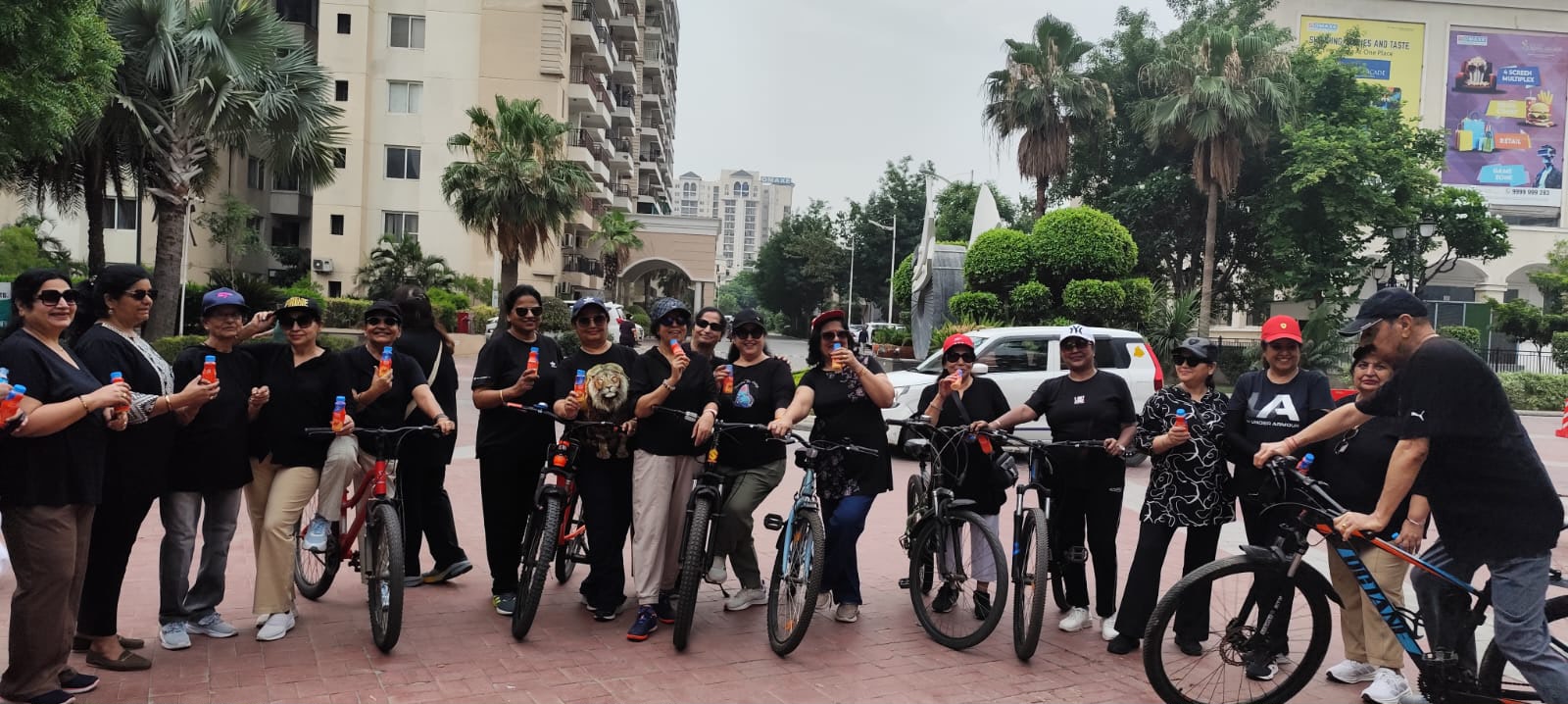 Message of fitness given through cycle ride