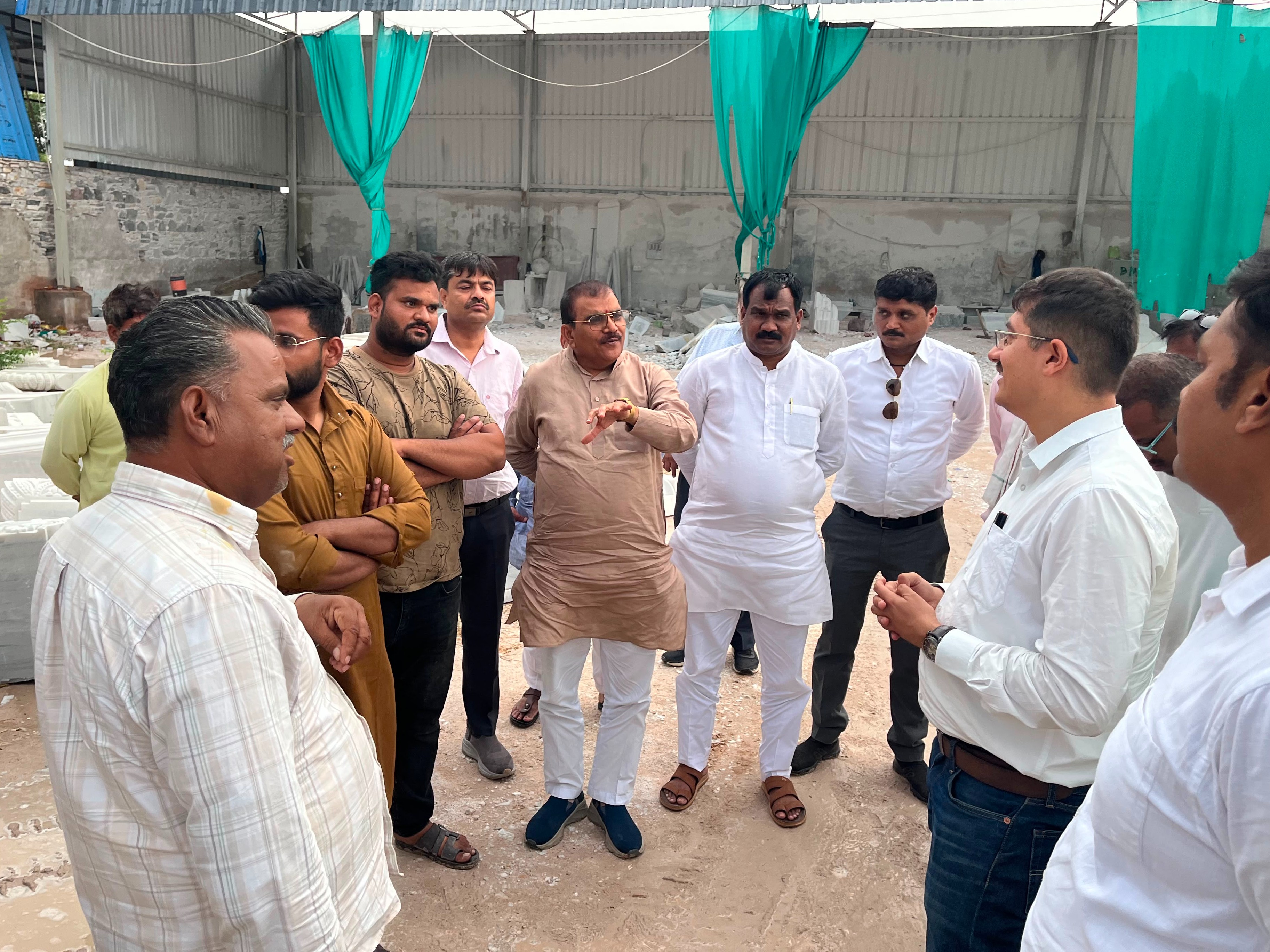 Dadaji Mandir Marble Quality Checked in Makrana; MP, Collector Visit