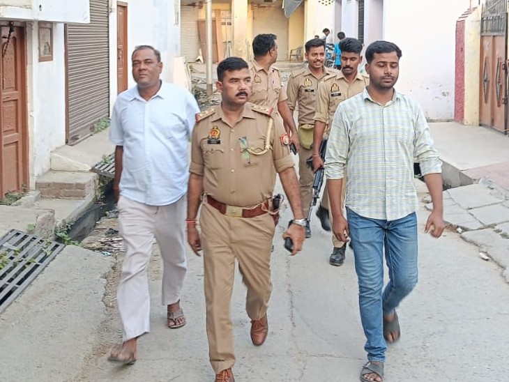 Bhuta Police Drone Surveillance & Flag March for Moharram Security