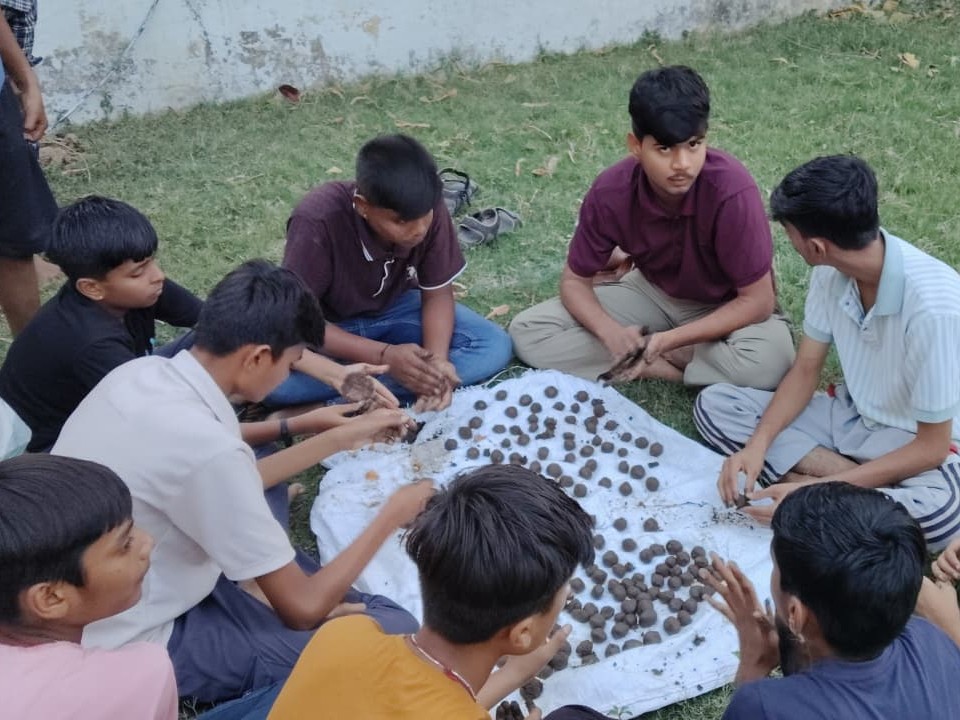 Burhanpur Golok Dham Ashram Greenery Drive: Seed Balls Made