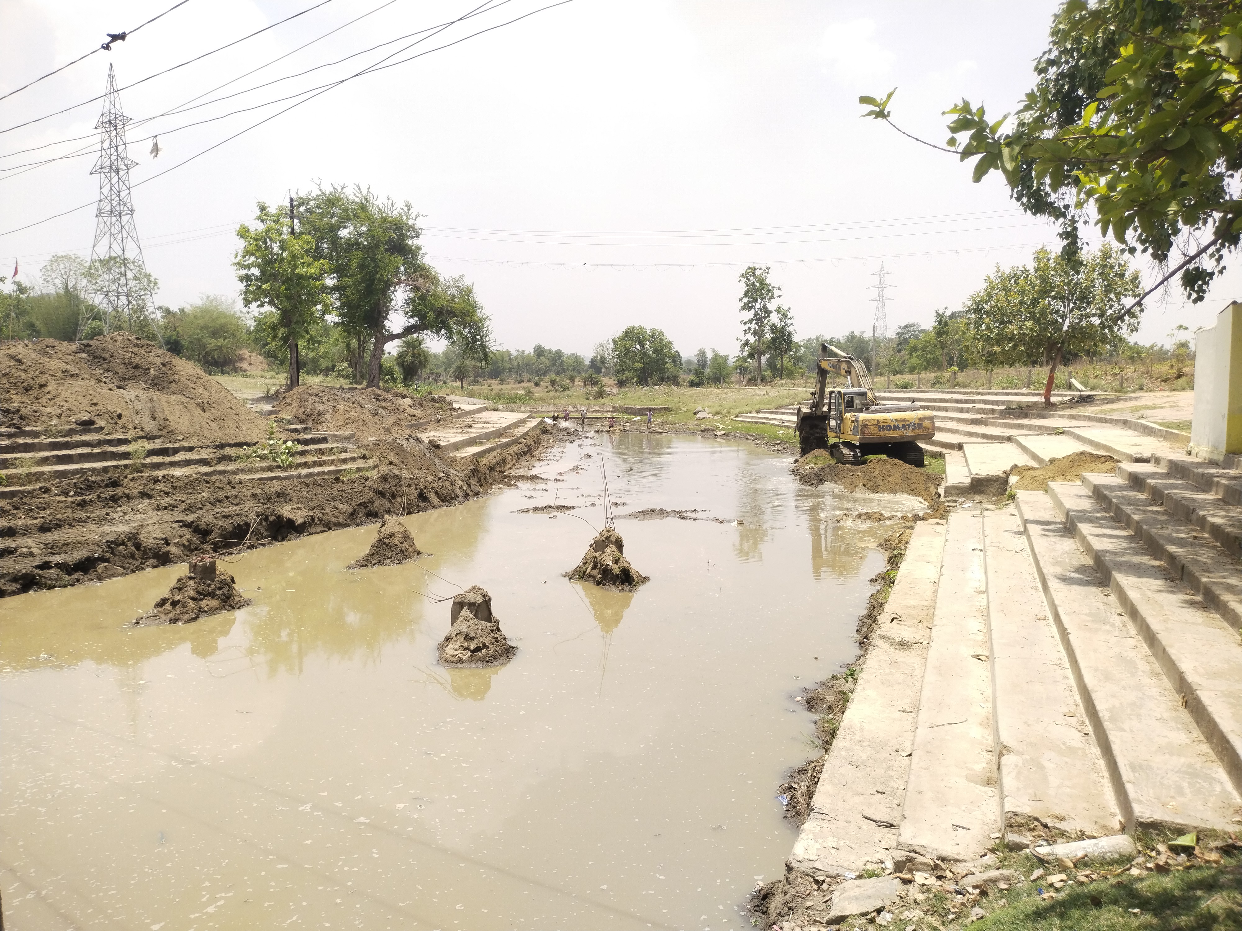 As soon as the restoration work started, water came in the Mandeya river.