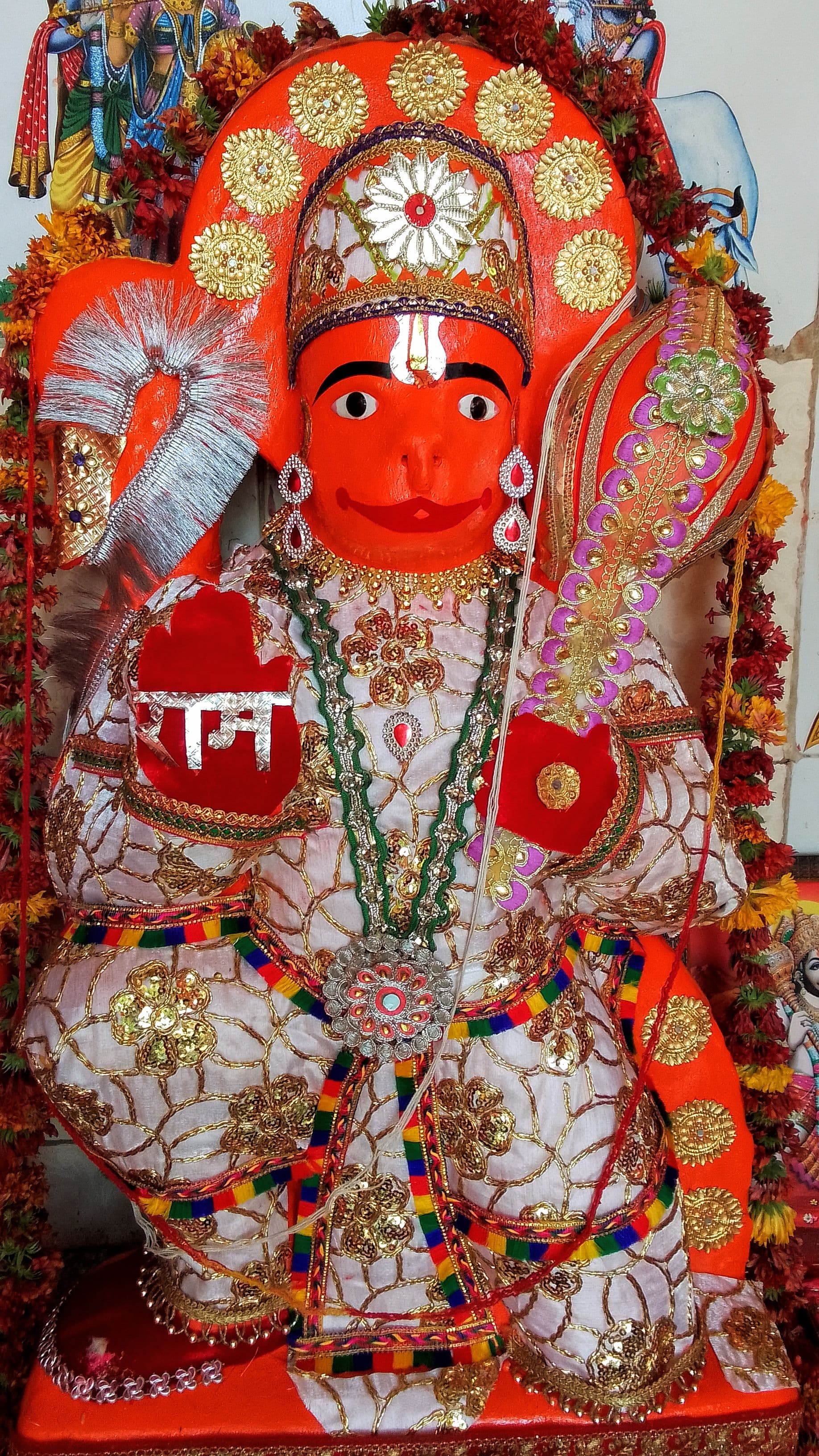 Worship in temples, decoration of Balaji