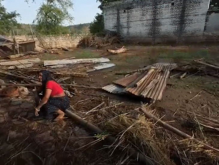 Kailaras Storm Damage | Trees Uprooted, Tin Sheds Blown Away, Walls ...