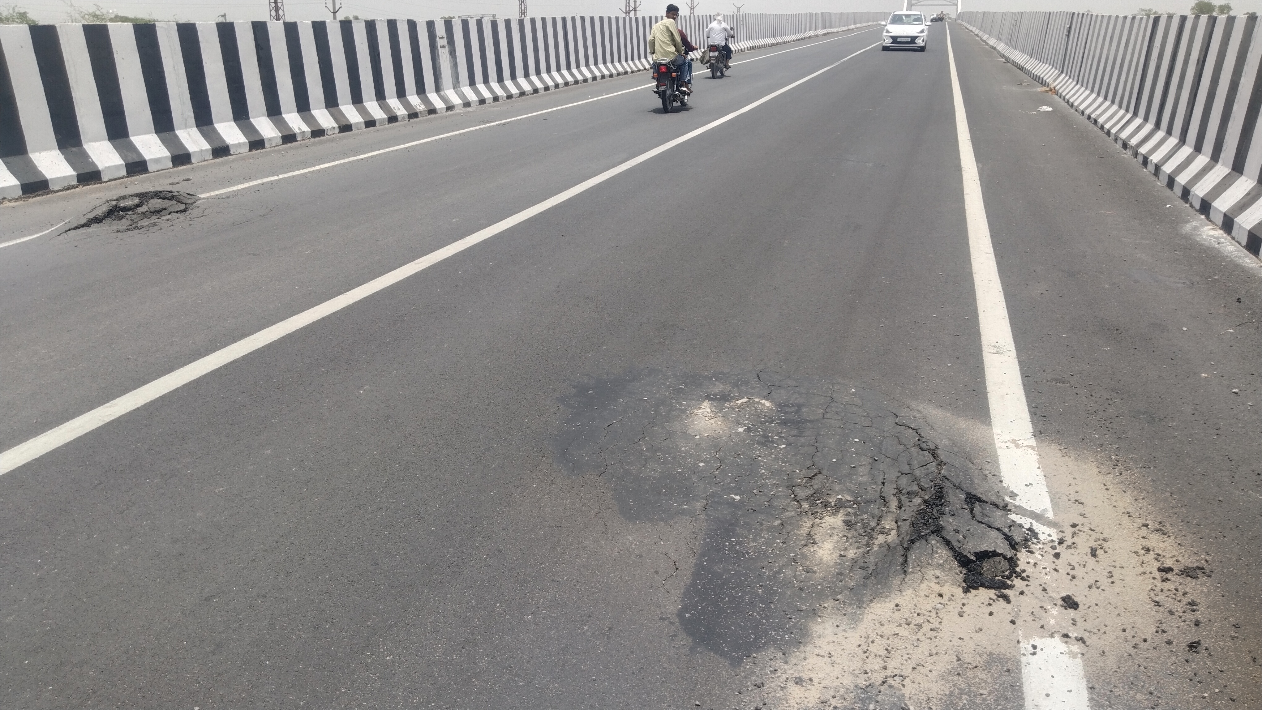 The newly constructed overbridge road has once again been uprooted at ...
