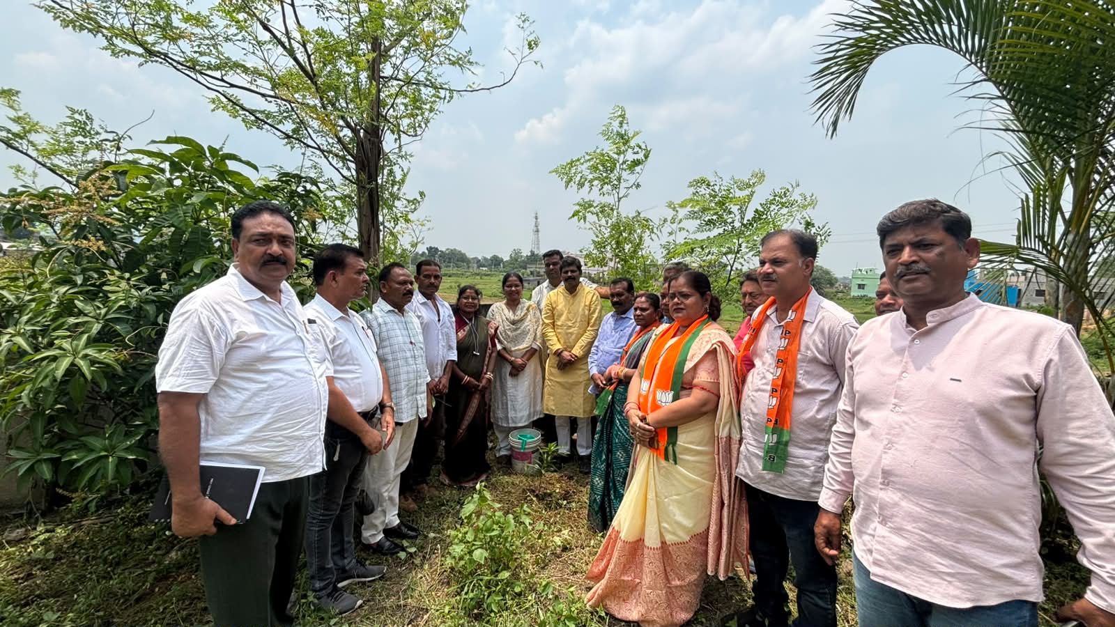 District BJP planted trees for the purpose of environmental protection.