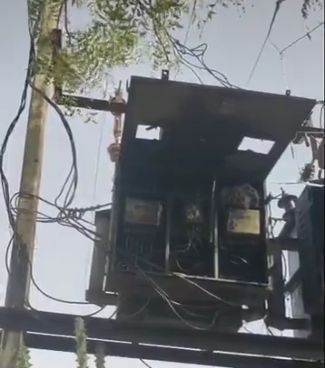 A cable fault caused a fire in a power transformer.
