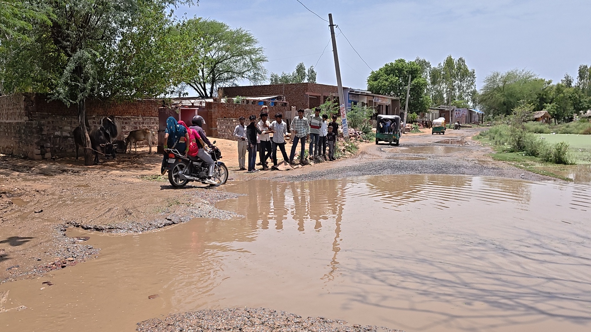 The Baseri-Sampau road on Garhi Lajja has turned into potholes, people ...