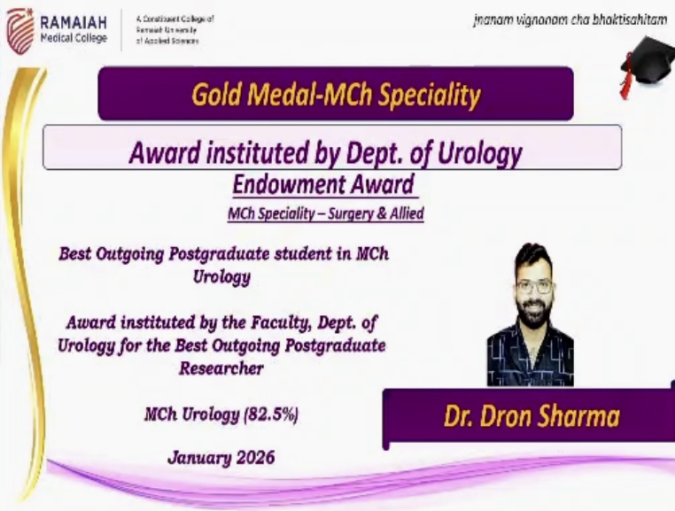 Bheelwara Doctor Dr. Dron Sharma Wins 3 Gold Medals from Ramaiyah ...