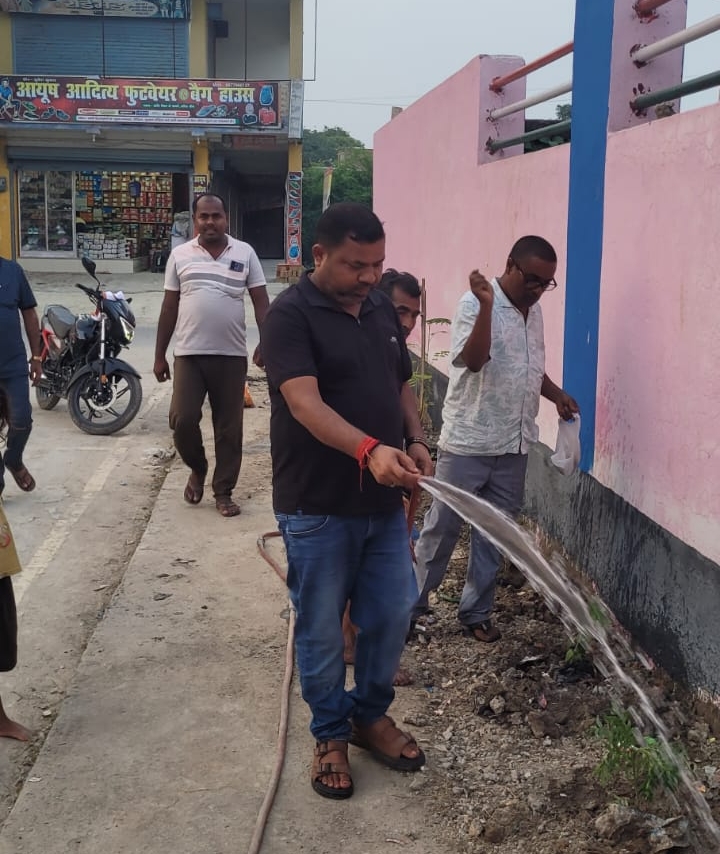 Tree plantation took place at Kranti Maidan Kancha in Vidyapatinagar ...