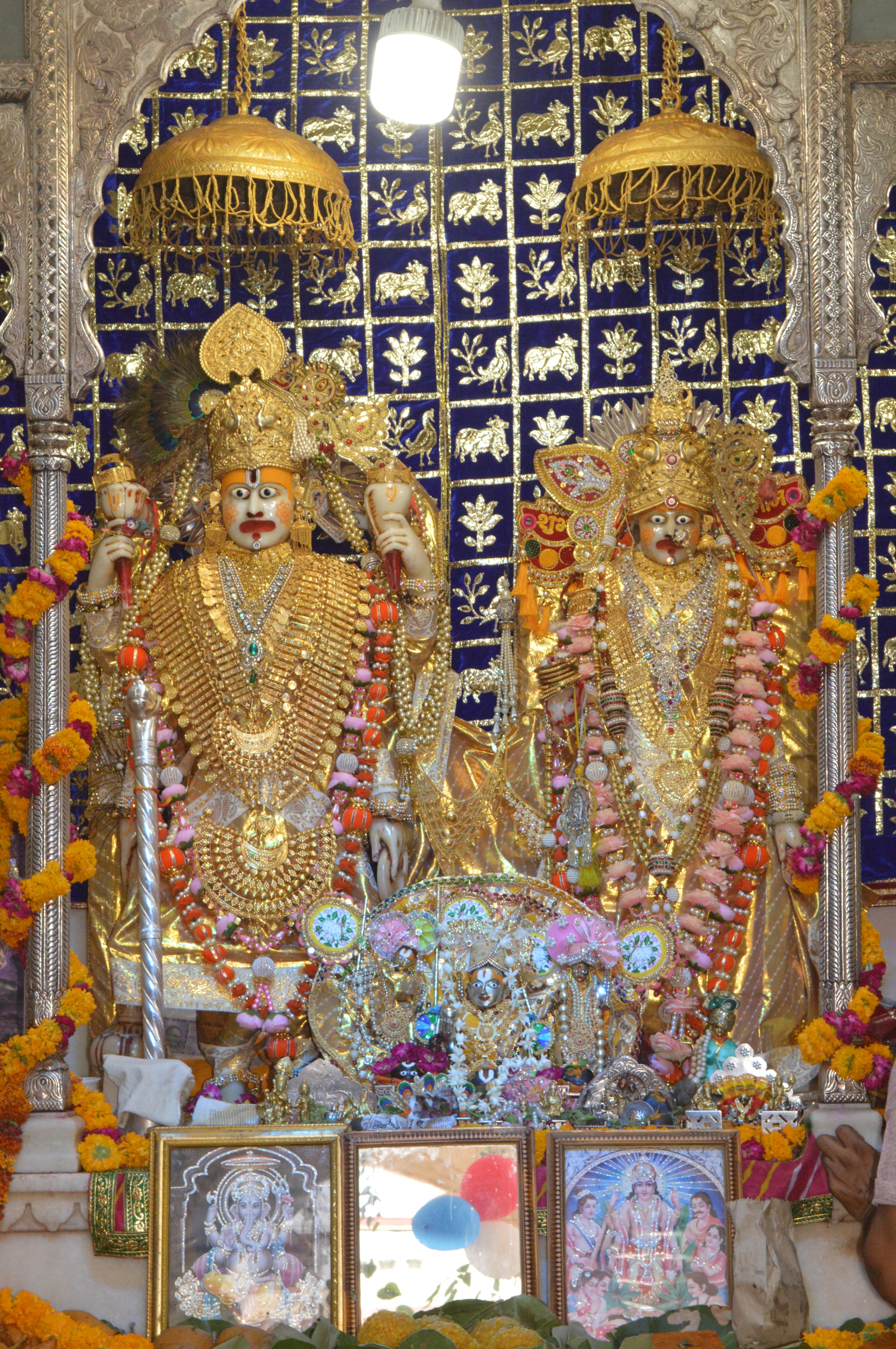 Darshan of the divine form of the Lord with golden adornment