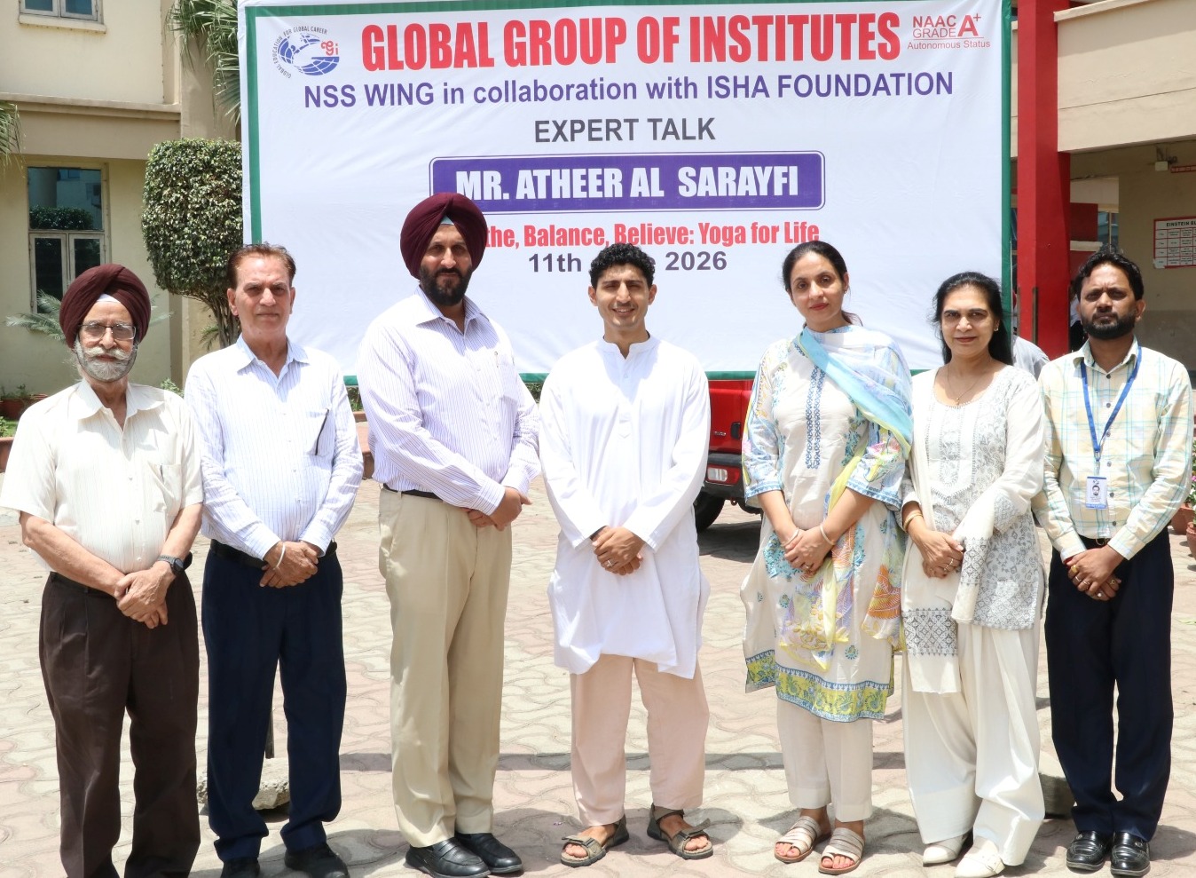 Guest lecture on 'Yoga for Life' at Global Group of Institutes