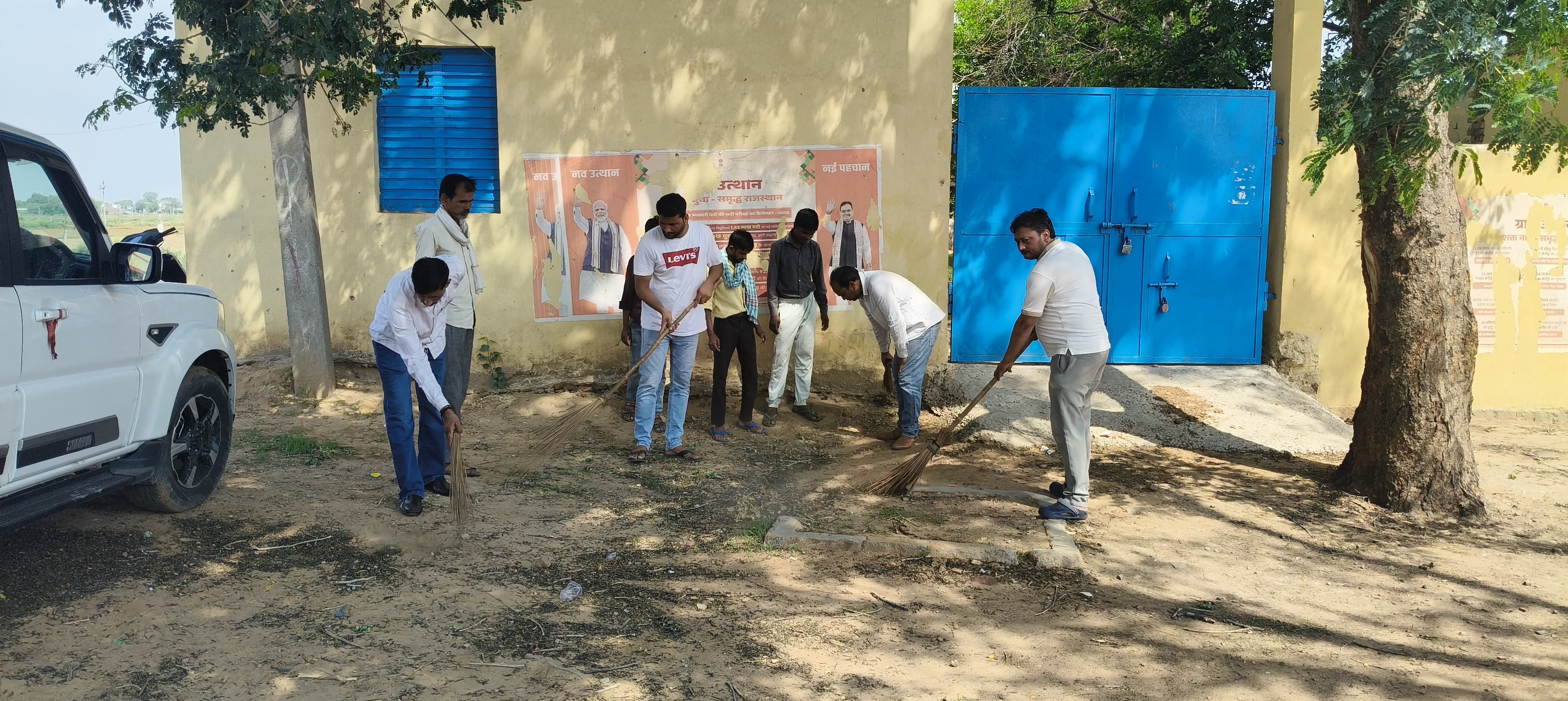 BJP workers launched a cleanliness drive in Dayeri, spreading the ...