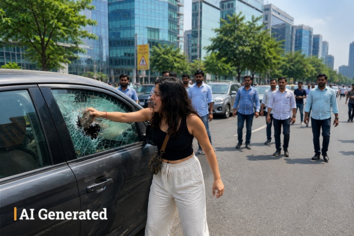 Jaipur Drunken Tourist Ruckus | Woman Damages Cab, Assaults Driver