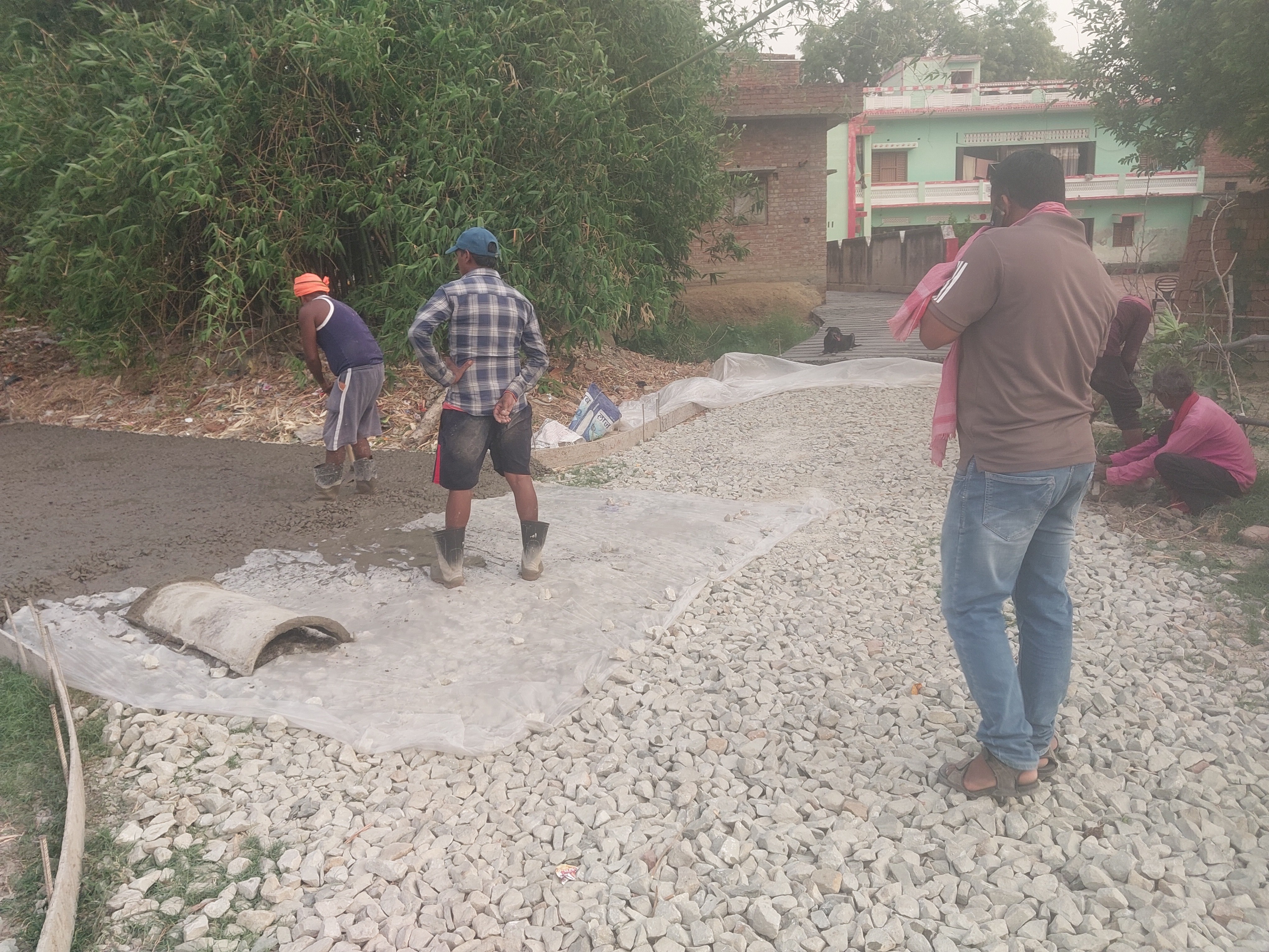 Mangari Village CC Road Construction Begins to Ease Rain Travel