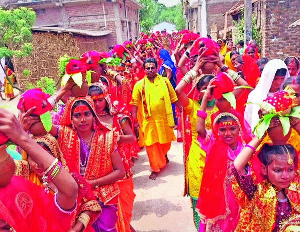 Kalash procession for Shrimad Bhagwat Katha