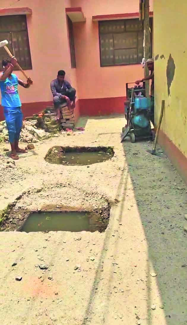 People are angry over the construction of road and drain in Professor ...