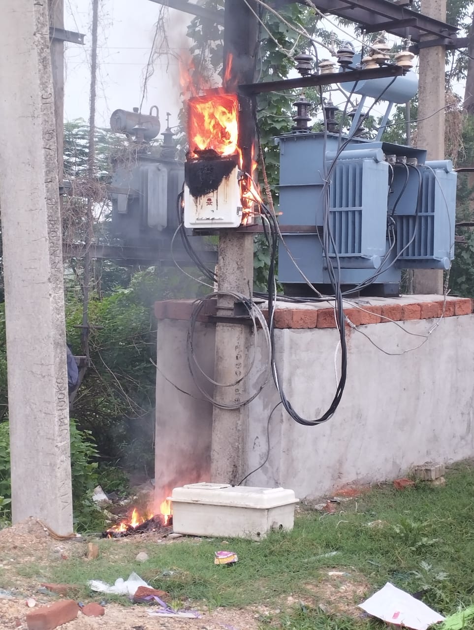 Transformer panel installed two weeks ago in Tand Mohanpur burnt, power ...