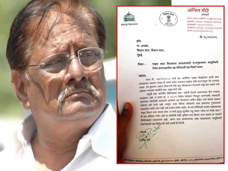 The conspiracy of my murder was planned Says Anil Gote Vidhan Sabha ...