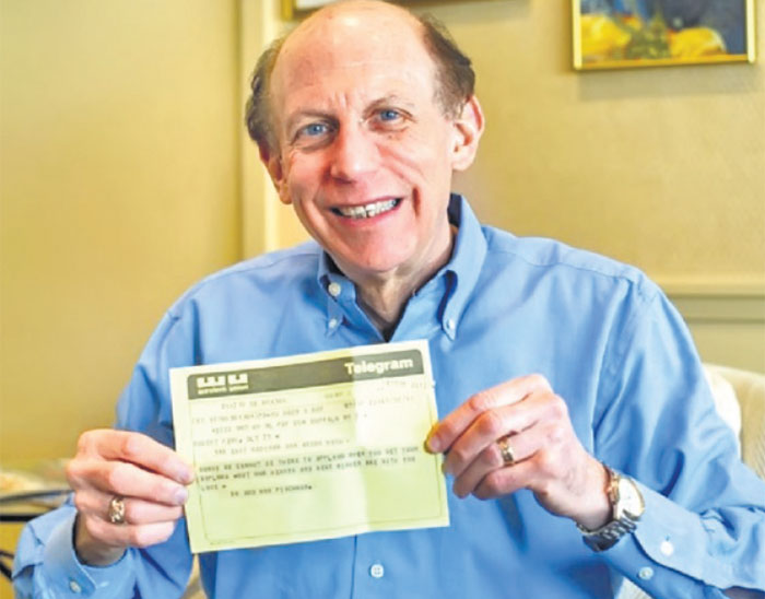 man receives telegram 50 years after graduation
