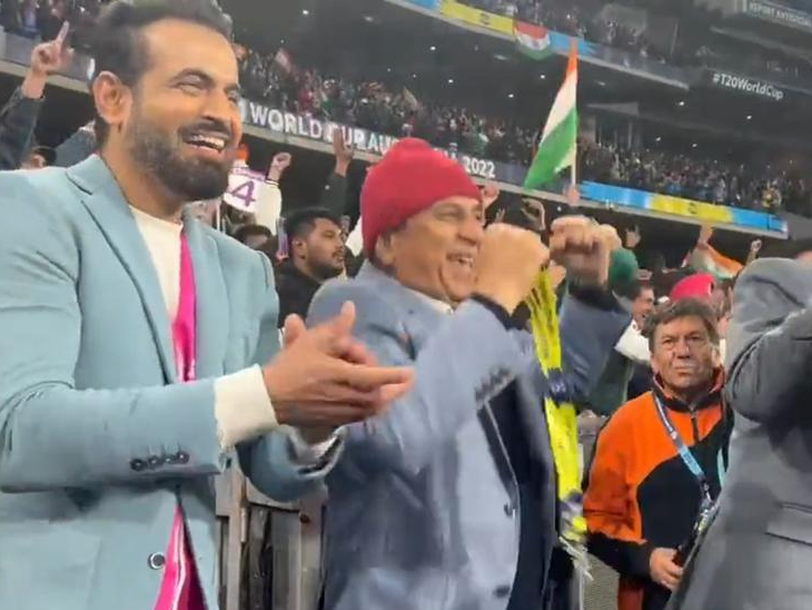 Celebrating Little Master's dance as Ashwin runs off the last ball ...