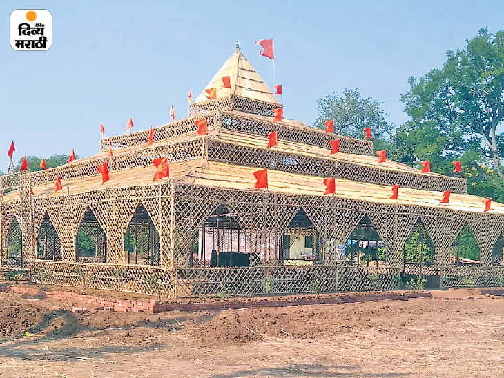 20 artisans from Rajasthan built a grand Yagya Mandap with bamboo poles ...